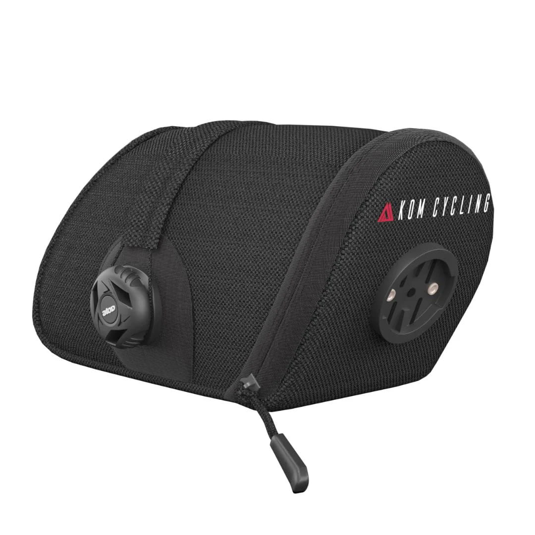 KOM Cycling Saddle Bag Small Satteltasche mit ATOP-Verschluss und Halterung für Garmin Varia ...